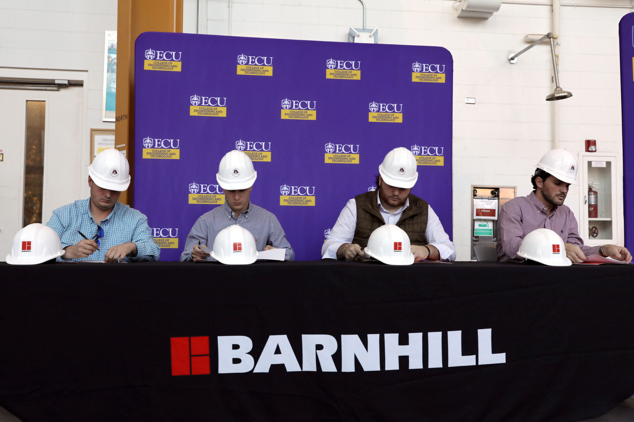 ECU Students Sign Into Barnhill Building Group - Barnhill